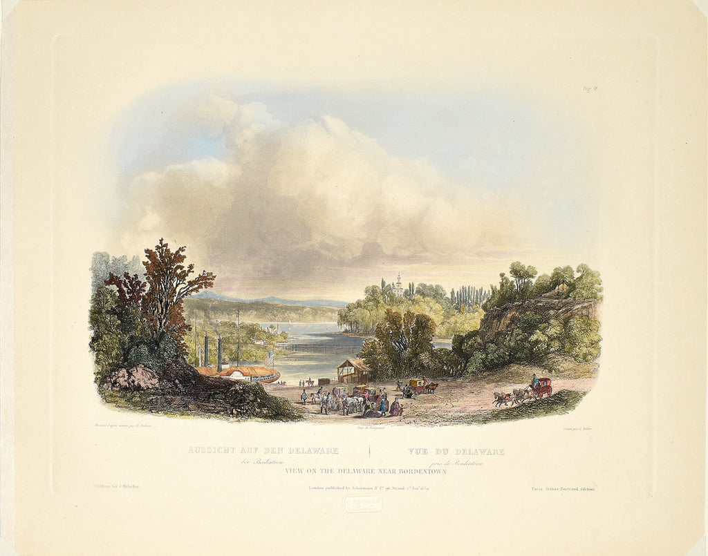 Karl Bodmer (1809-1893), Vig. II, View on the Delaware near Bordentown ...