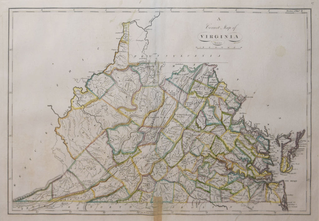 Mathew Carey (1760-1839), A Correct Map of Virginia – Arader Galleries