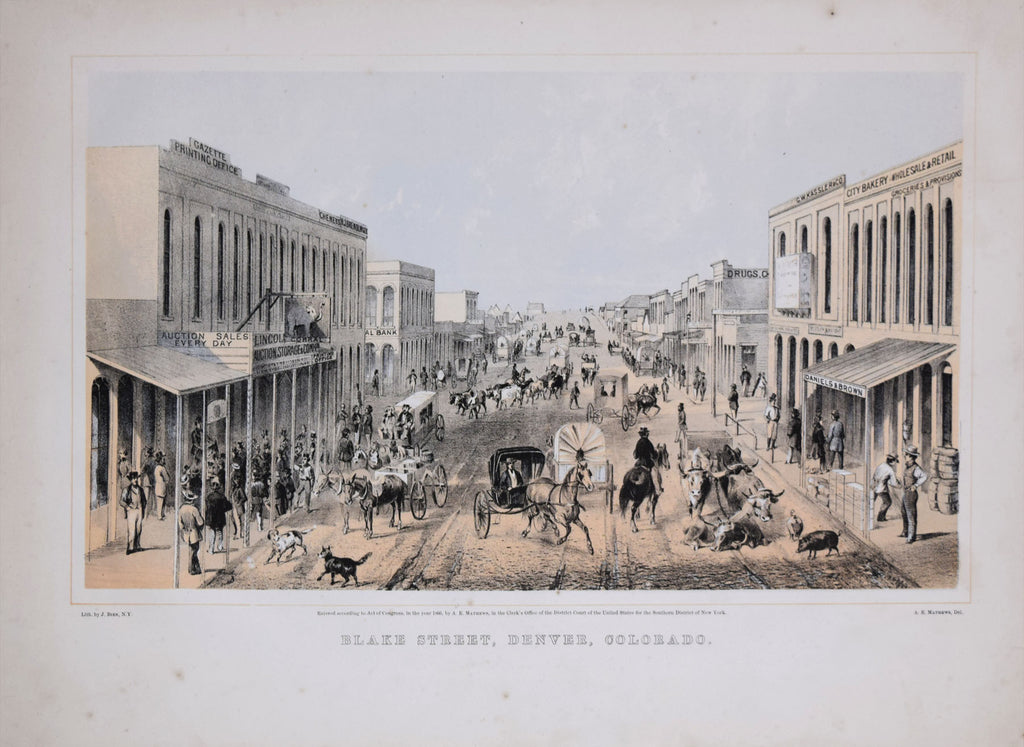 Alfred E. Mathews (1831-1874), Blake Street, Denver Colorado – Arader ...
