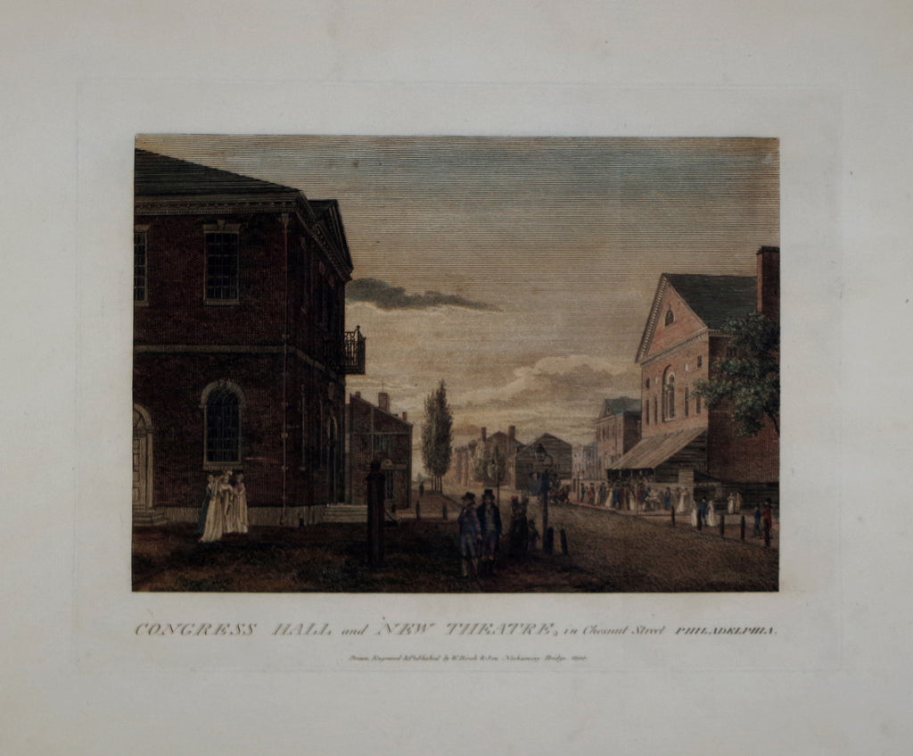 William Birch (1755-1834), Congress Hall and New Theatre, in Chesnut S ...