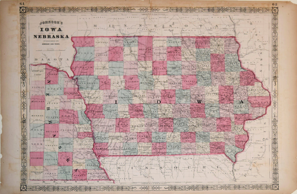 Alvin Jewett Johnson (American, 1827 - 1884), Johnson’s Iowa and Nebra ...