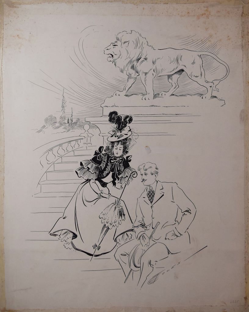 Claude Eldridge Toles (1875-1901), Man, Woman, and Lion Statue – Arader ...