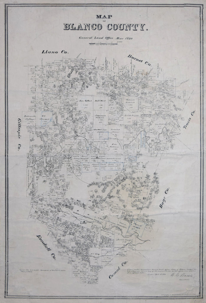 William C. Walsh (1836-1924), Map of Blanco County / General Land Offi ...