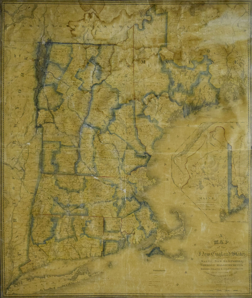 Nathan Hale (1784-1863), A Map of the New England States, Maine, New H ...