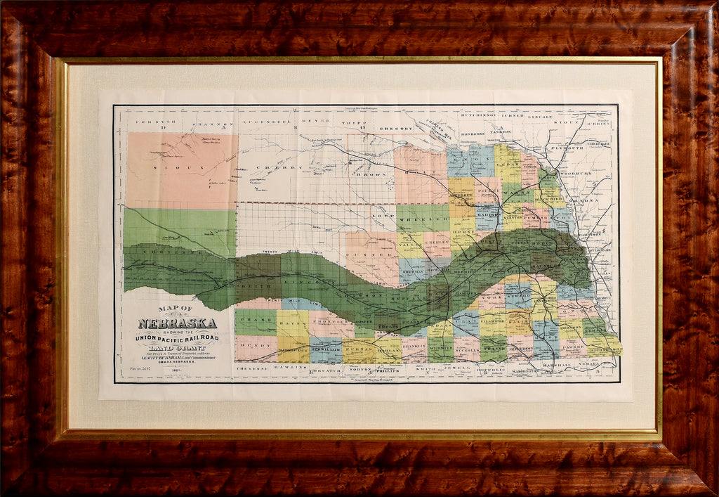 A. GAST AND CO., Map of Nebraska Showing the Union Pacific Railroad La ...