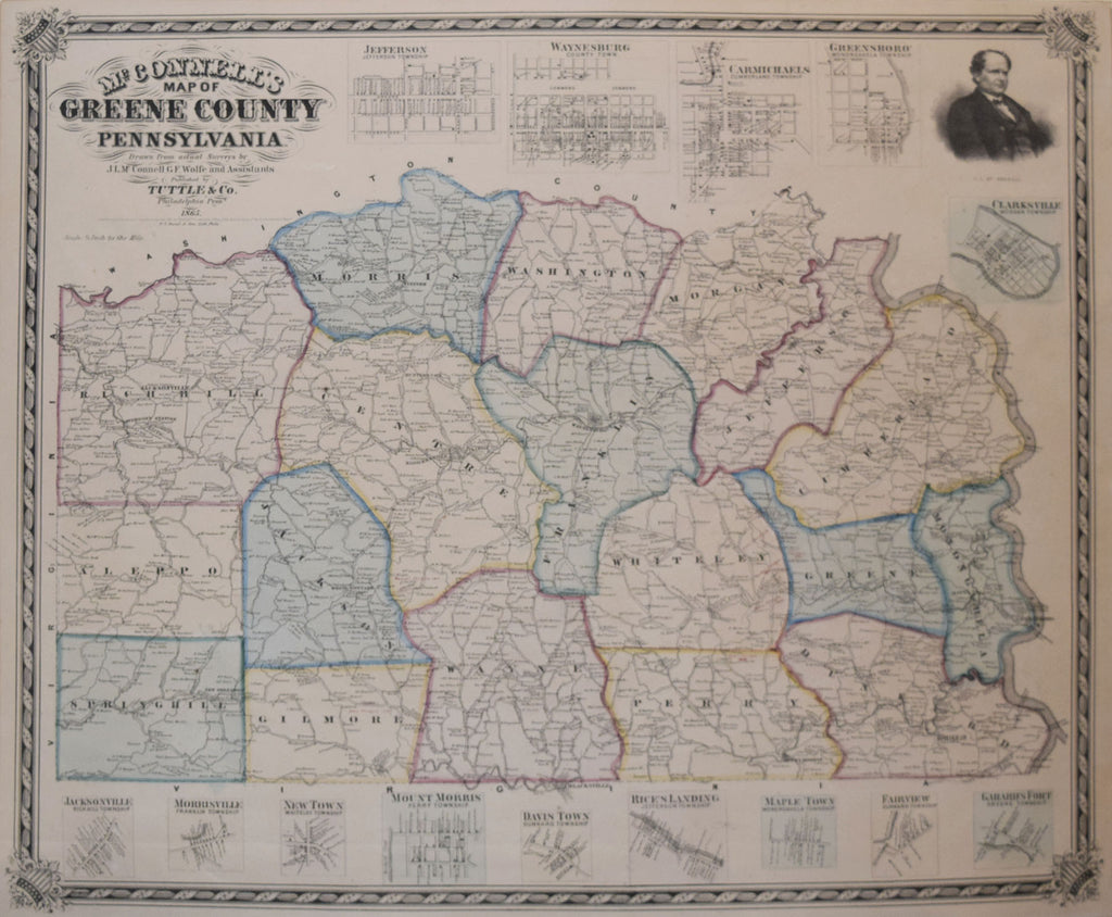 L. McConnell, McConnell’s Map of Greene County Pennsylvania… – Arader ...