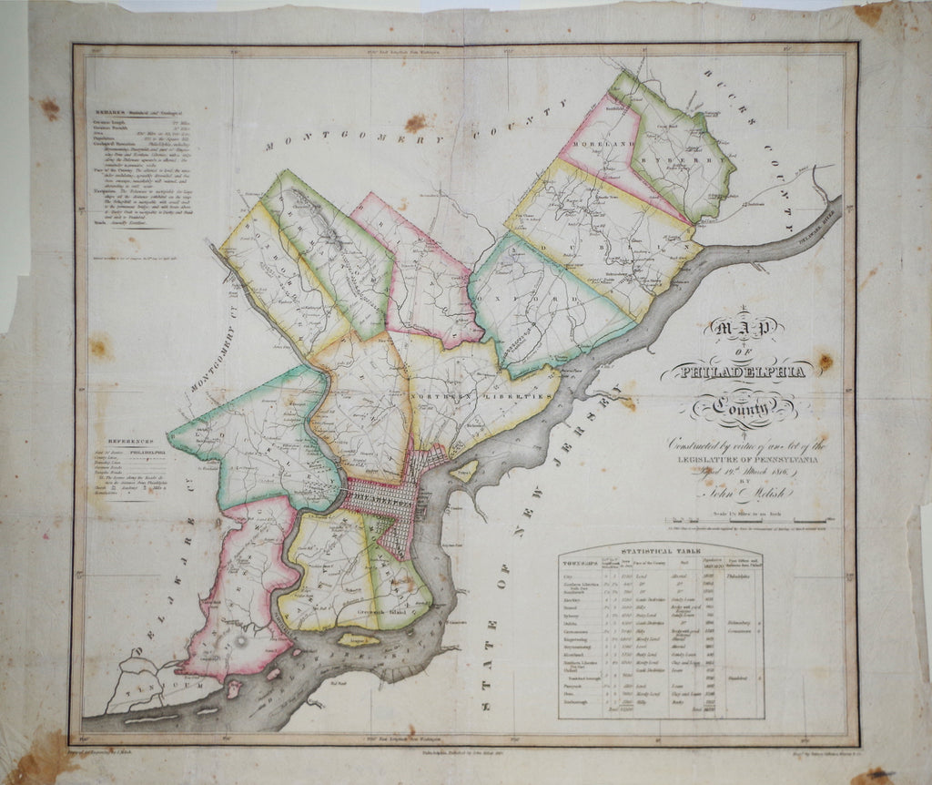John Melish (1771-1822), Map of Philadelphia County... – Arader Galleries