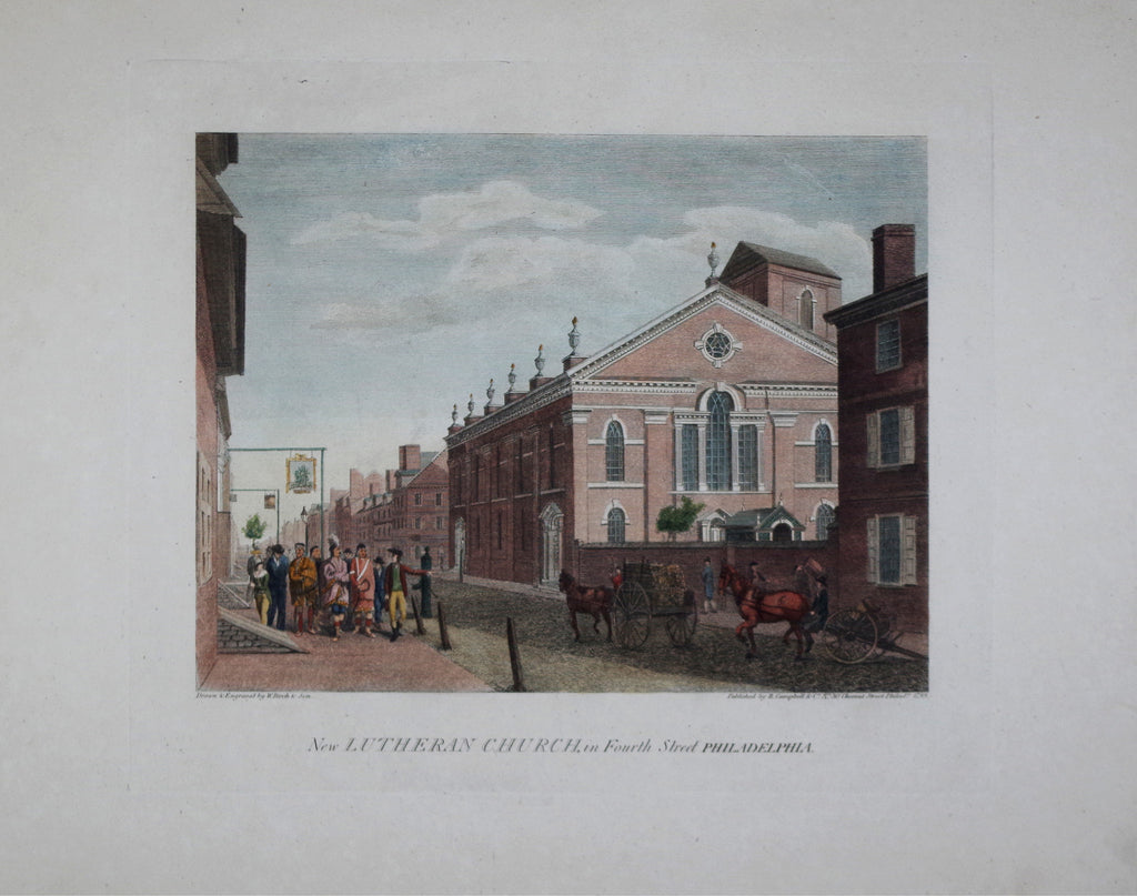 William Birch (1755-1834), New Lutheran Church, in Fourth Street Phila ...