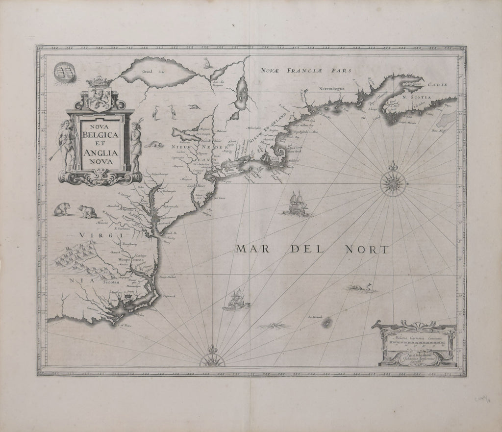 Jan Janssonius (Dutch, 1588-1664), Nova Belgica et Anglia Nova – Arader ...