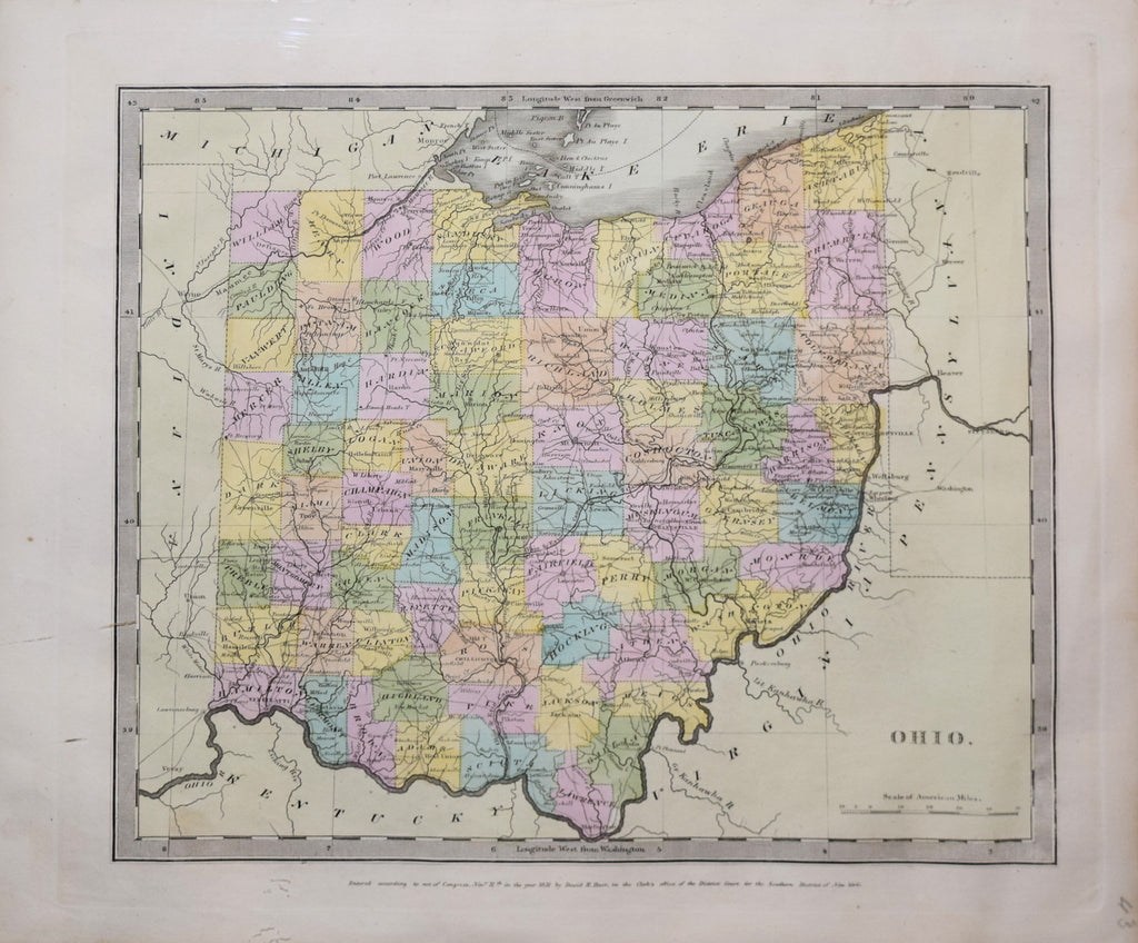 David Burr (1803–1875), Map of Ohio, 1831 – Arader Galleries