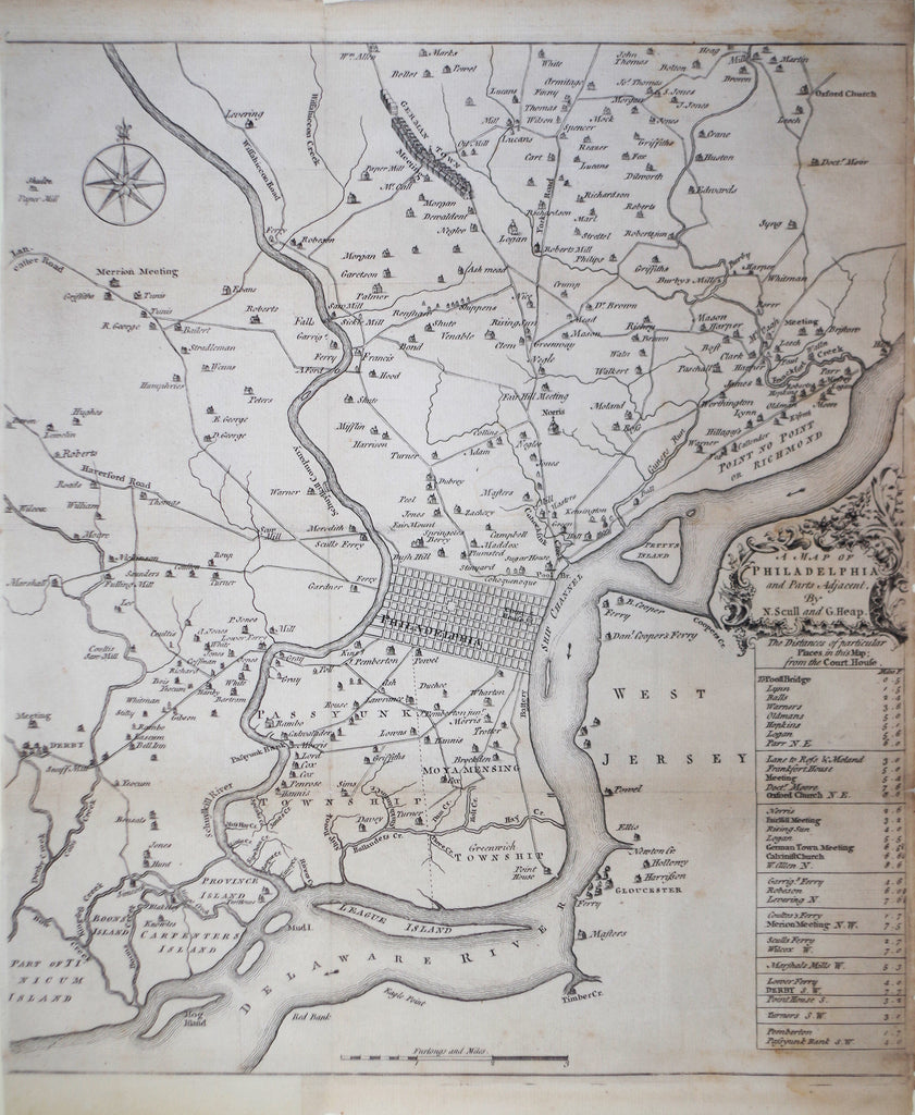 Nicholas Scull (1686-1762) & George Heap (1714-1752), A Map of Philade ...
