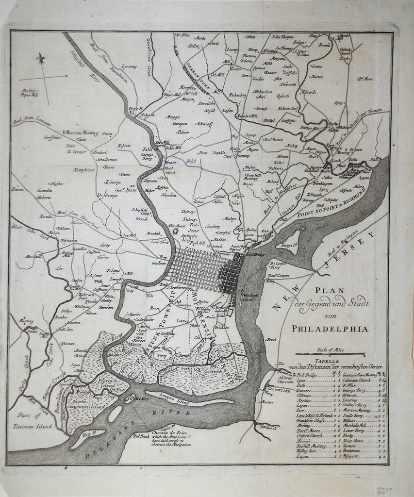 Nicholas Scull (1686-1762) after, Plan der Gegend und Stadt von Philad ...