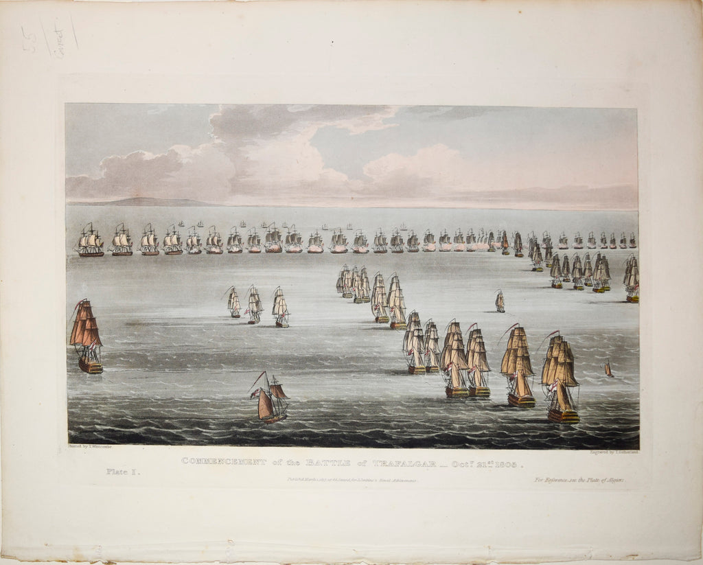 Thomas Whitcombe (1763 - 1824), Commencement of the Battle of Trafalga ...