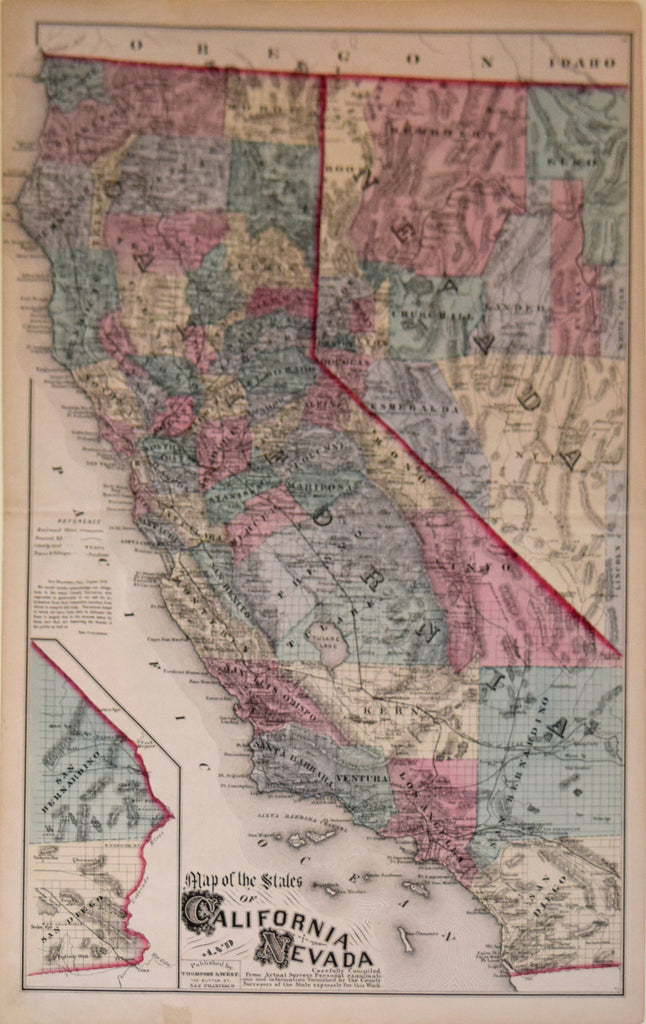 Thomas H. Thompson & Co., Map of the States of California and Nevada ...
