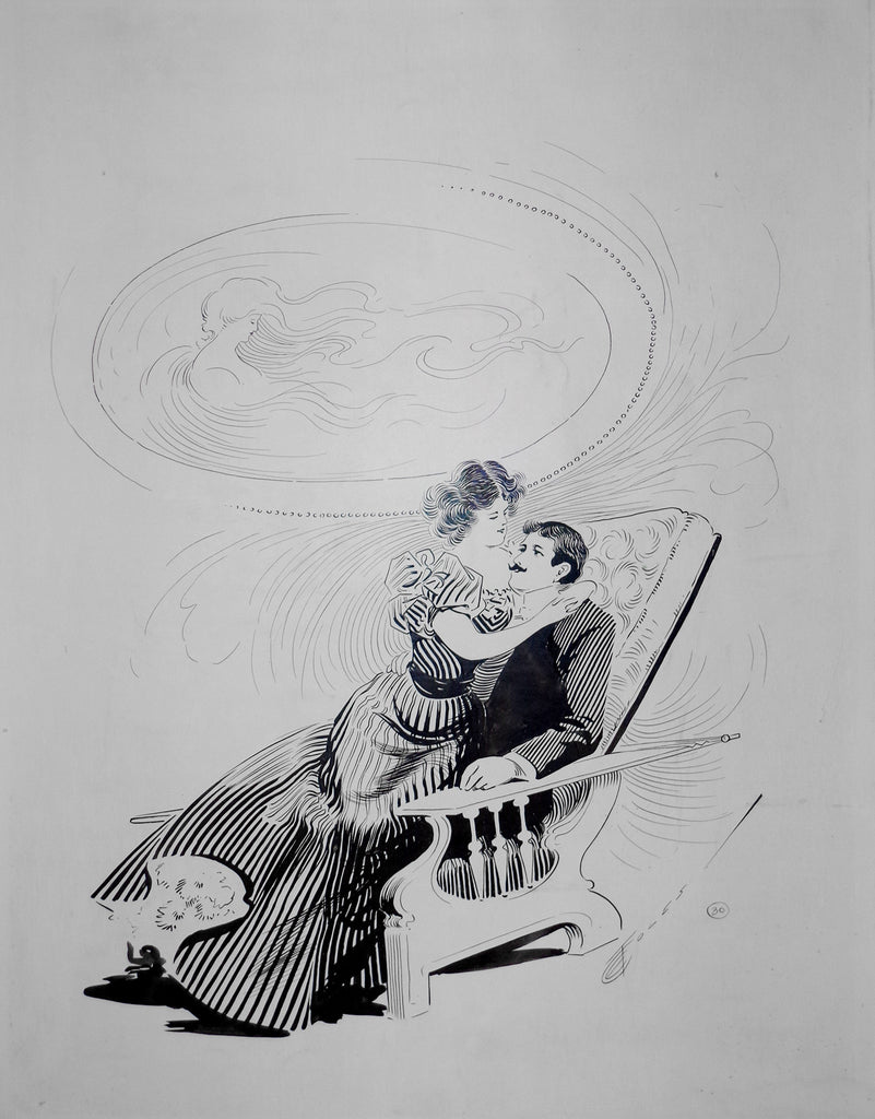 Claude Eldridge Toles (1875-1901), [Woman sitting on man's lap, in a c ...