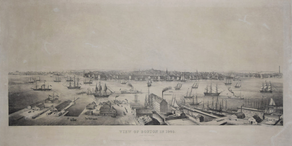 Edwin Whitefield (1816-1892), View of Boston 1848. From East Boston ...