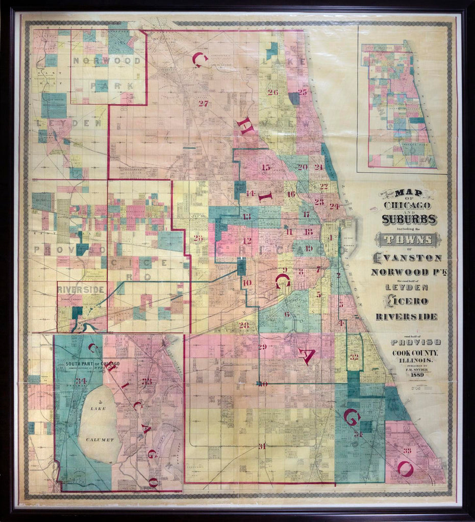 L.M. Snyder & Co., Real Estate Map of Chicago and suburbs ... – Arader ...
