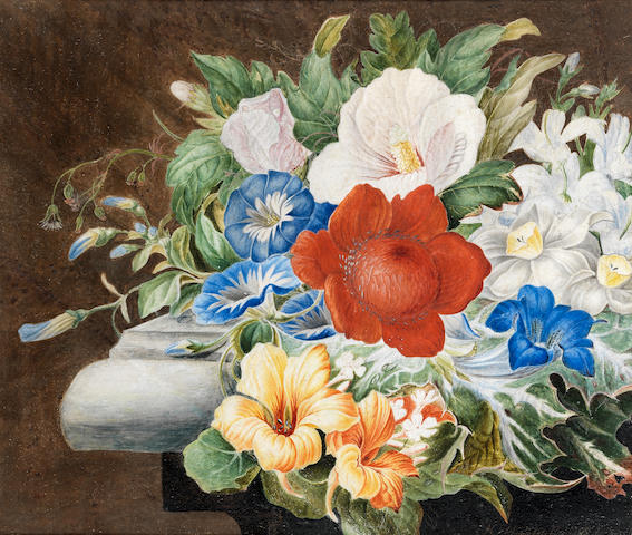 Herman Henstenburgh (Dutch, 1667-1726), Chrysanthemums, convolvulus an ...