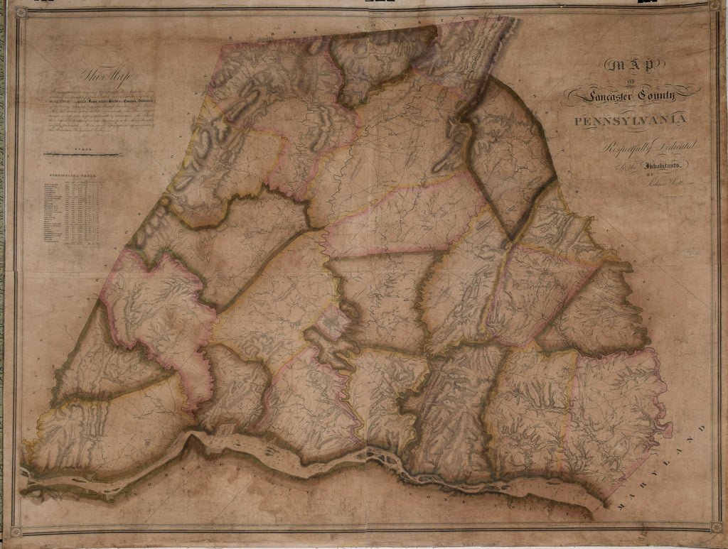 Joshua Scott Map of Lancaster County Pennsylvania. – Arader Galleries