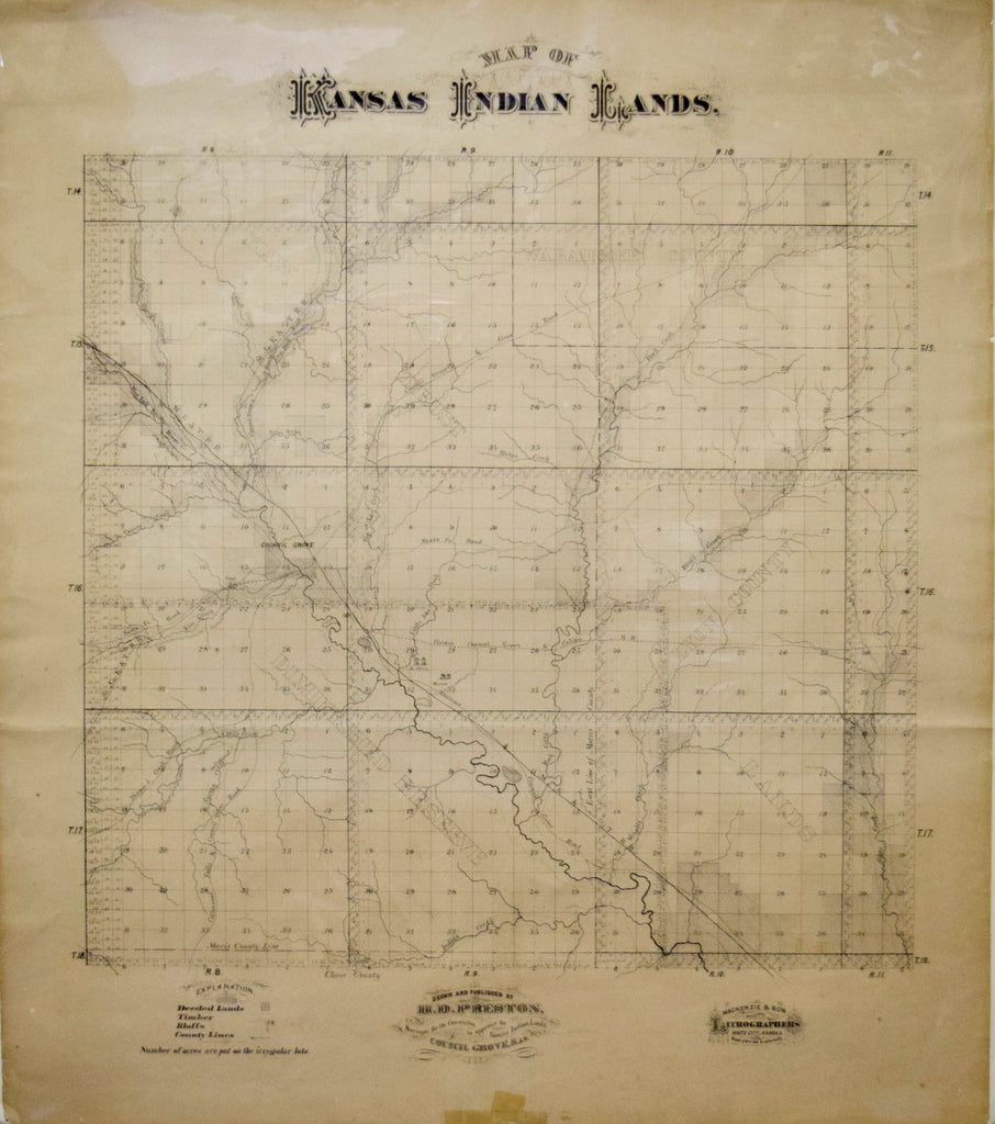 H.D. Preston, Map of Kansas Indian Lands – Arader Galleries